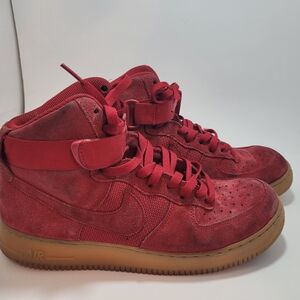 Nike | Shoes | Red Hightop Sneakers With Gum Sole | Poshmark